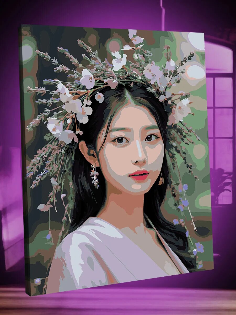 Картина по номерам Портрет девушки в венке