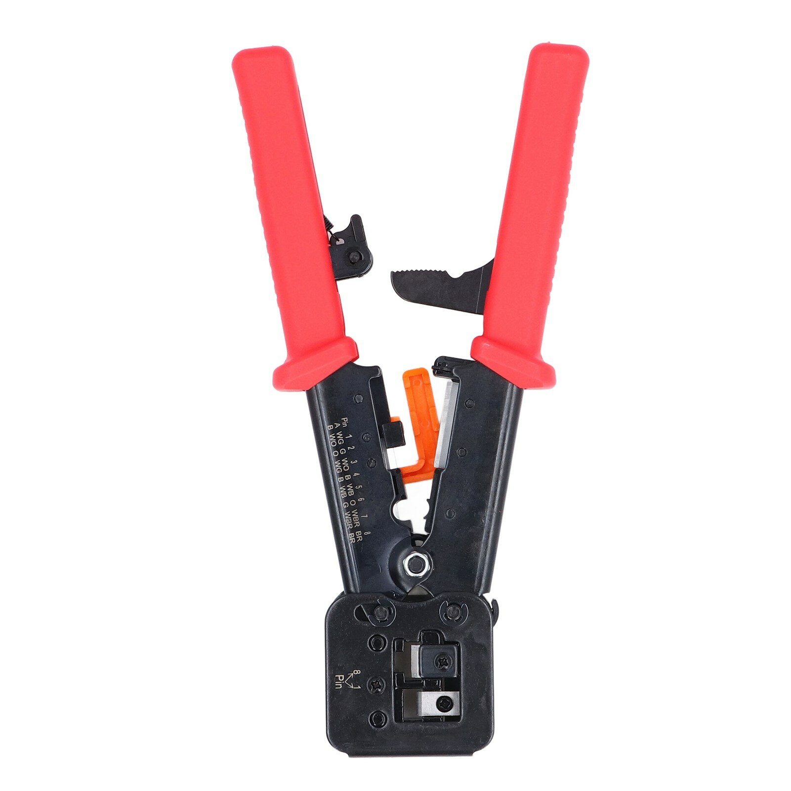 Инструмент для обжима RJ45, проходной, CAT6, CAT5E, Ethernet, стальной, электрический, электронный, красный