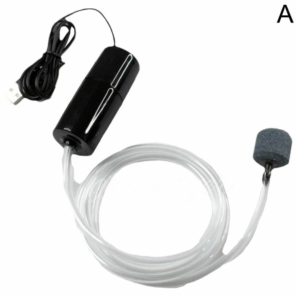 USB-аэратор для аквариума, бесшумный, энергосберегающий, комплект с шлангом и камнем