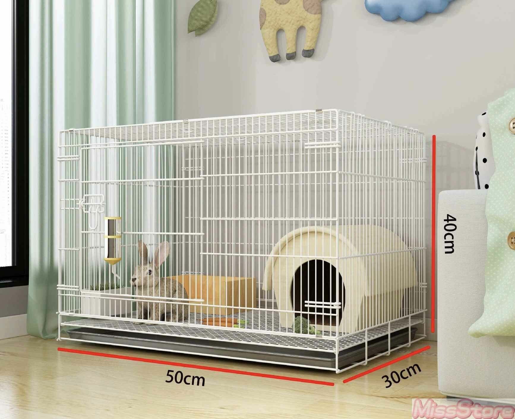 Складная клетка для кроликов с пластиковым поддоном 50x70x60 см 52D0