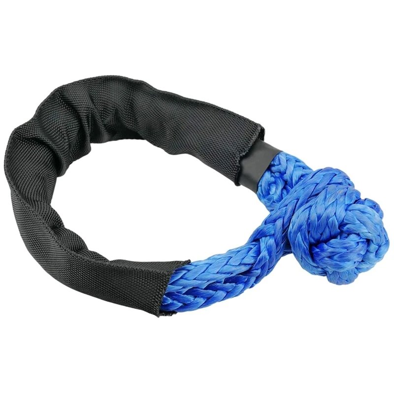 Синтетический мягкий трос-крюк для лебедки, Blue