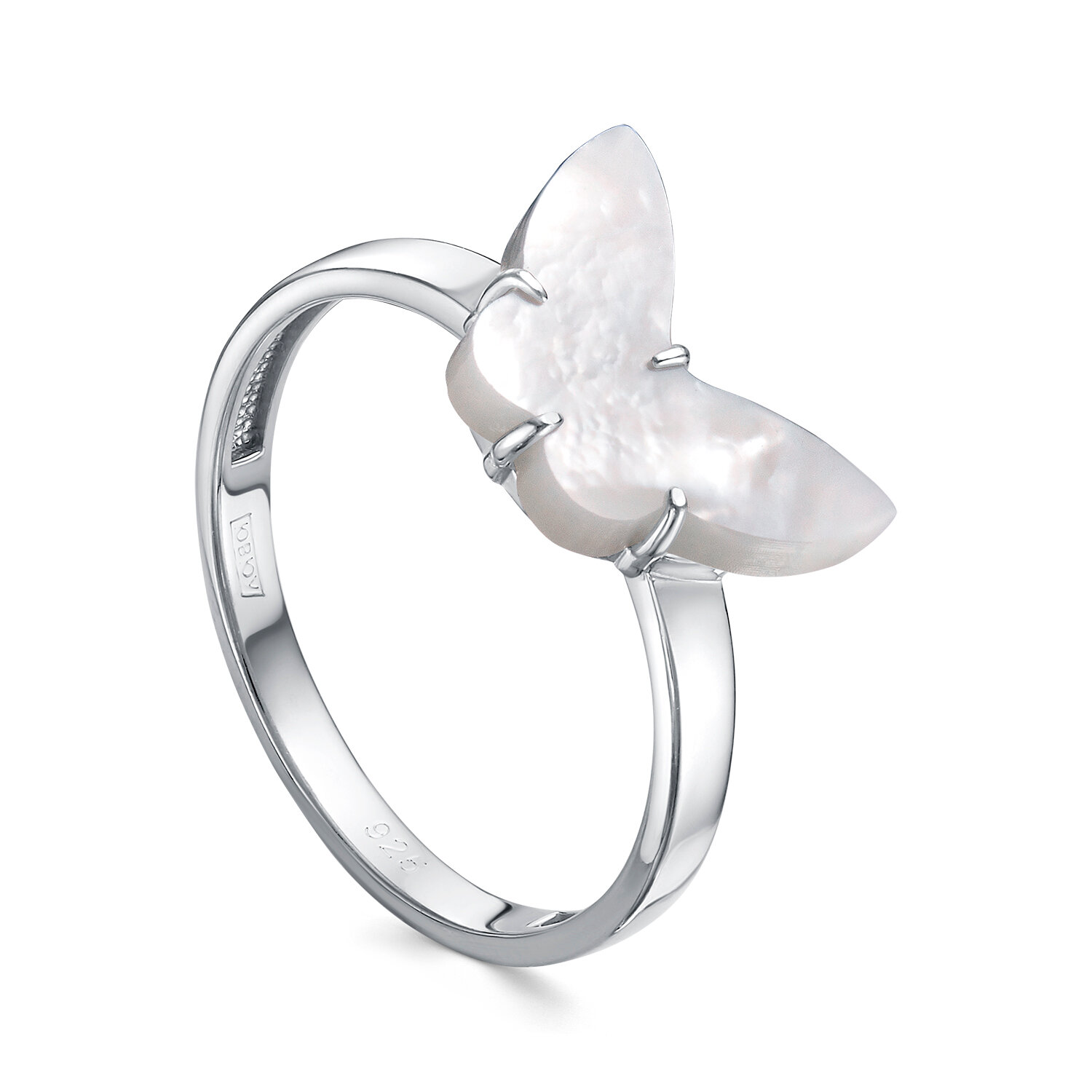 Кольцо, серебро, 925 проба, перламутр