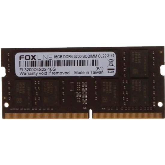 Оперативная память Foxline 16GB DDR4-3200 SO-DIMM (FL3200D4S22S-16G)