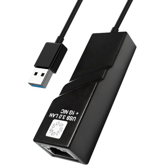 Переходник 5BITES UA3-45-01BK USB3.0-RJ45 10/100/1000 Mbit/s, 10sm, Black