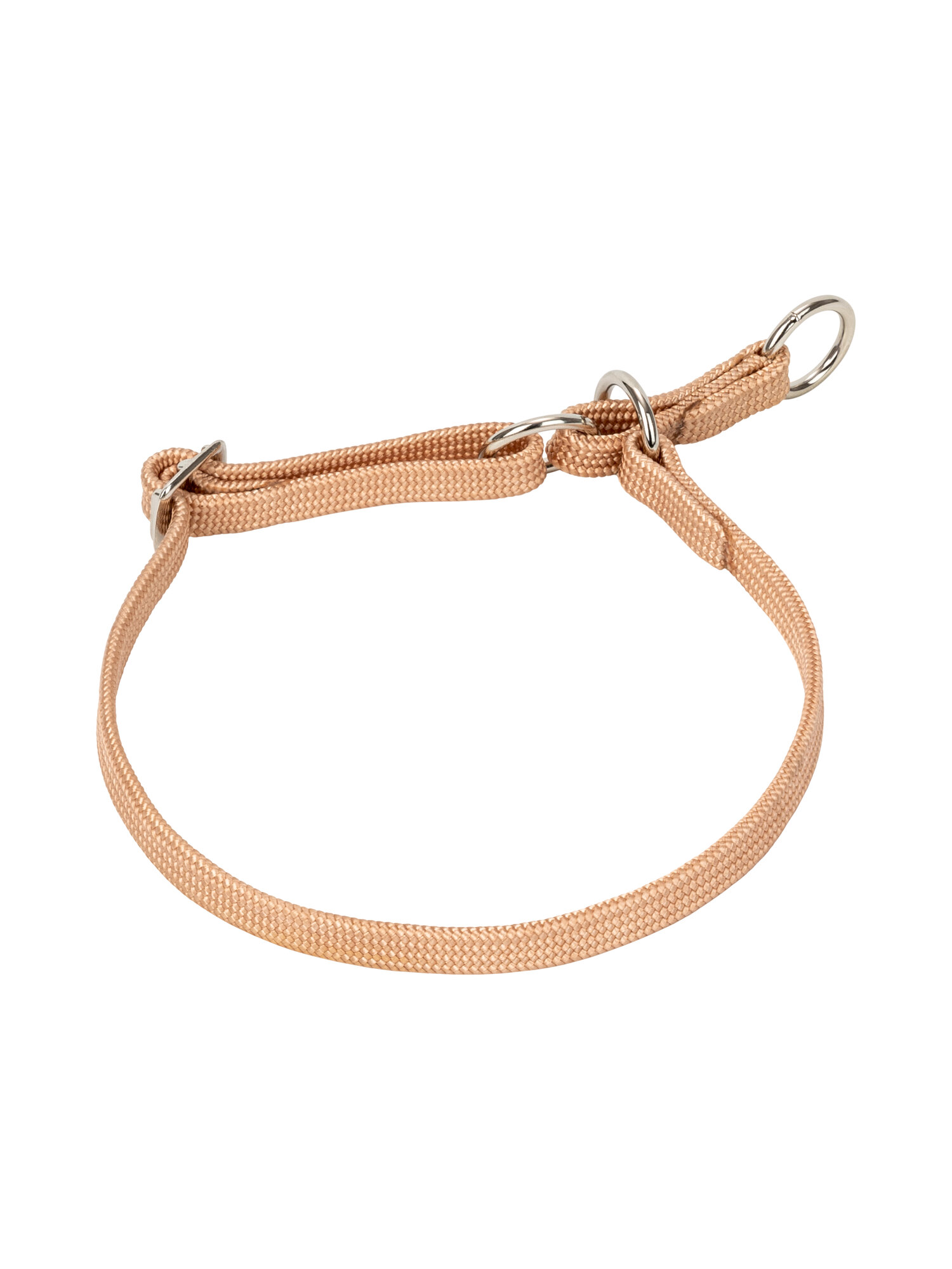 Ошейник-полуудавка для собак ZooOne регулируемый (25-39 см) на 3-х кольцах, ширина 10 мм, бежевый