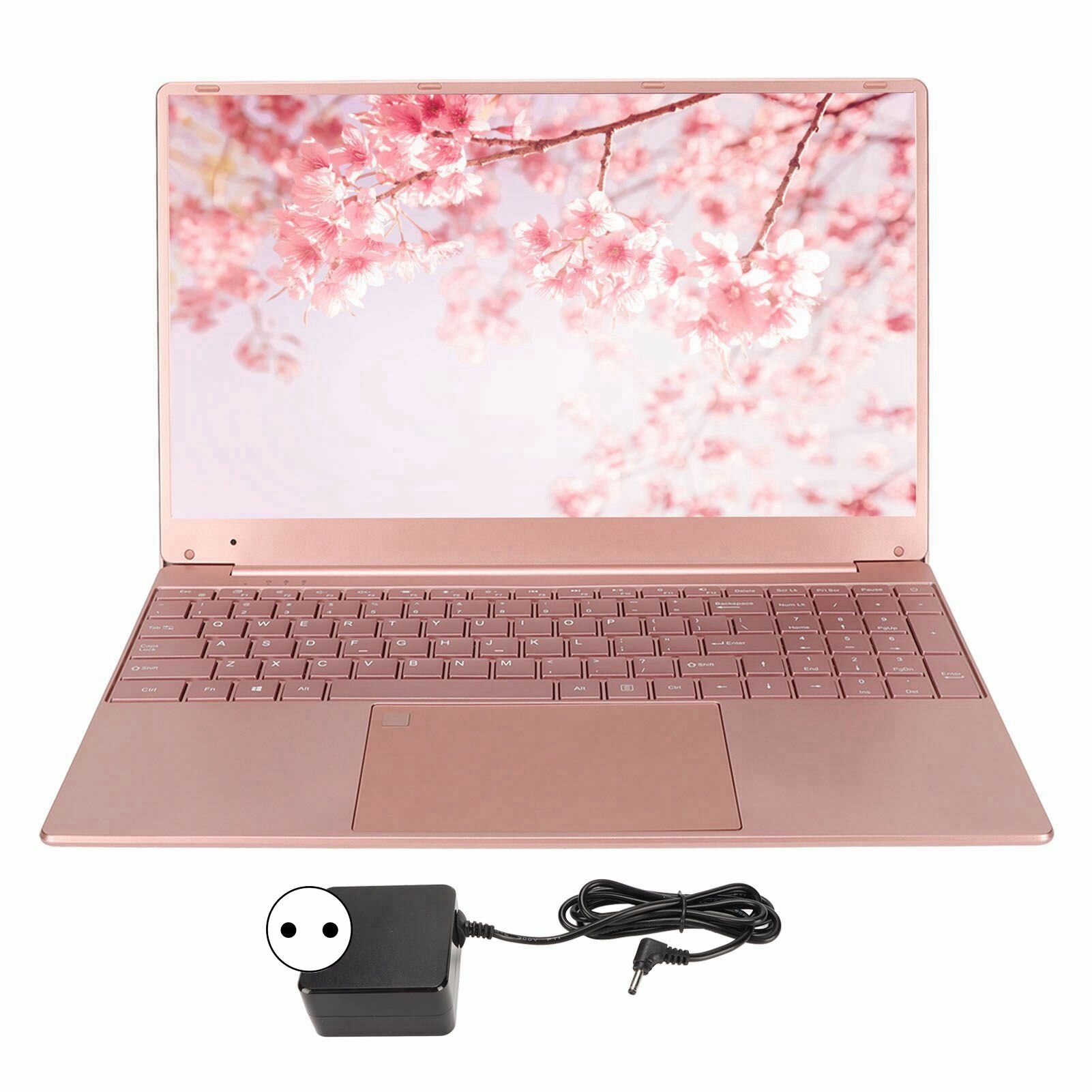 15,6-дюймовый ноутбук для Windows11 с процессором Intel N5095, розовый ноутбук с клавиатурой с отпечатками пальцев, подсветкой клавиатуры, 100 240 В, 12 ГБ, 512 ГБ, вилка европейского стандарта