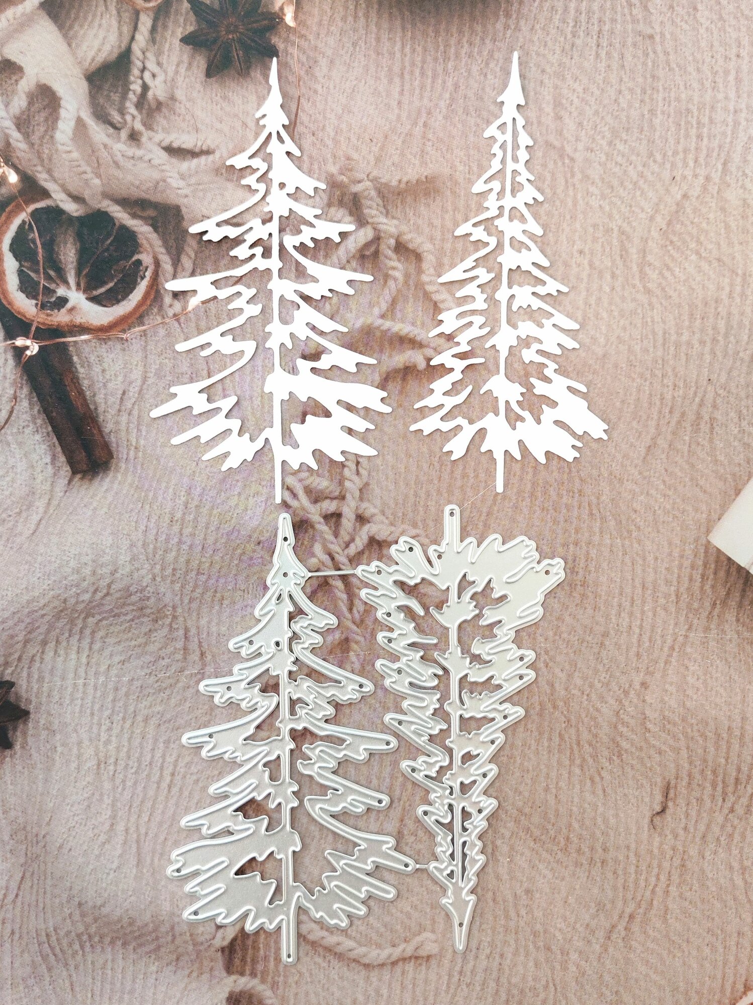 Нож для вырубки и тиснения "Ёлки изящные", 11*9,4 см, для машинки для вырубки, скрапбукинга и рукоделия