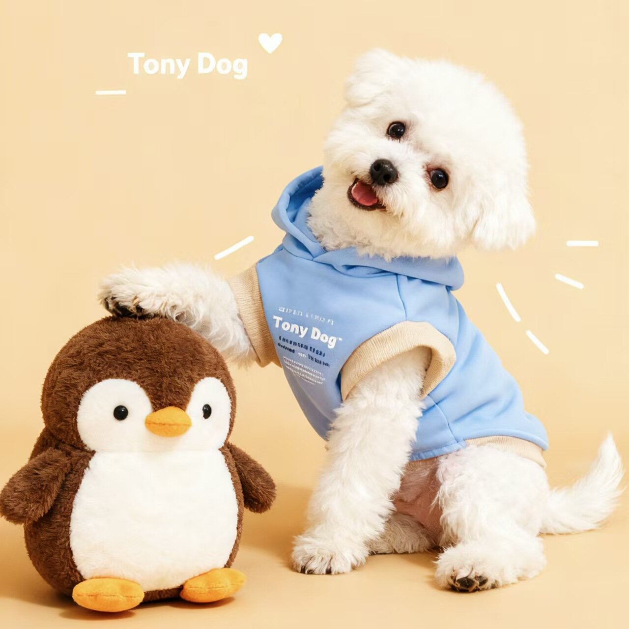 Одежда для кошек и собак, осенне-зимний свитер с капюшоном, синий, M