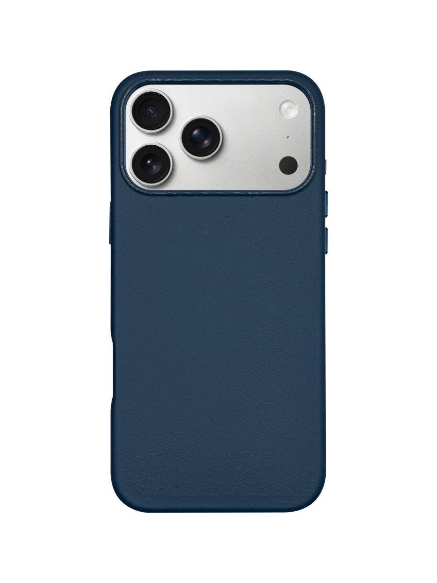 Кожаный чехол Магсейф для iPhone 17 Pro Max Dark Blue/ Leather Case Магсейф для Айфон 17 Про Макс / Синий