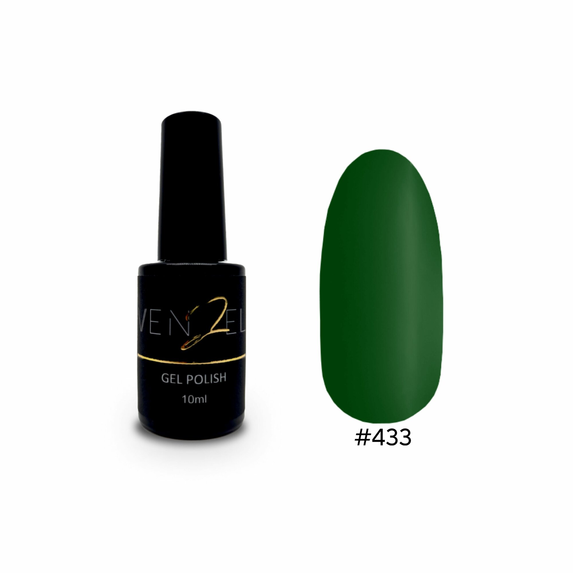 Venzel-433 зеленый гель-лак для ногтей плотный 10ml