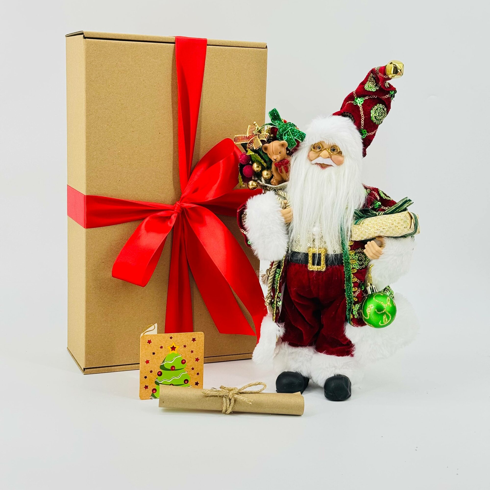 Новогодний Санта Клаус Дед Мороз. Интерьерная новогодняя кукла ручной работы. Подарок на Новый год