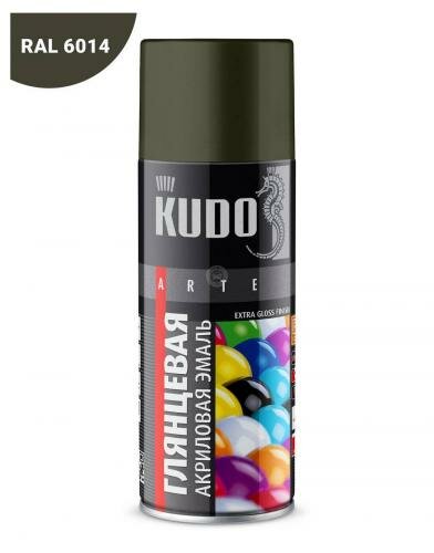 Краска аэрозольная kudo ral6014 хаки акриловая Kudo KUA6014
