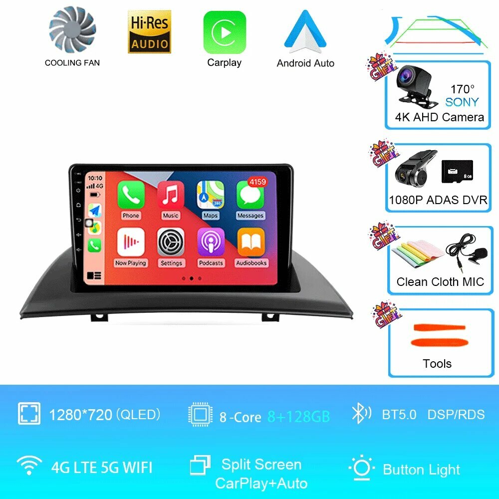 Android 15 для Bmw X3 E83 2004-2012 автомобильный радиоприемник мультимедийный плеер GPS-навигация беспроводной Carplay экран монитор головное устройство стерео 8G 128G AHD DVR