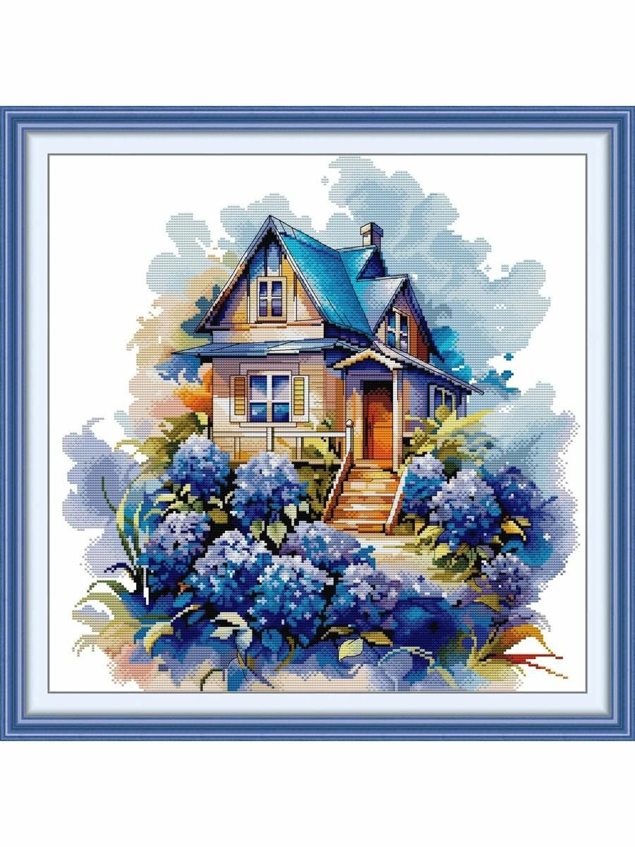 NKFвышивка крестом наборы, Схема на 14CT Домик в саду,47*47CM