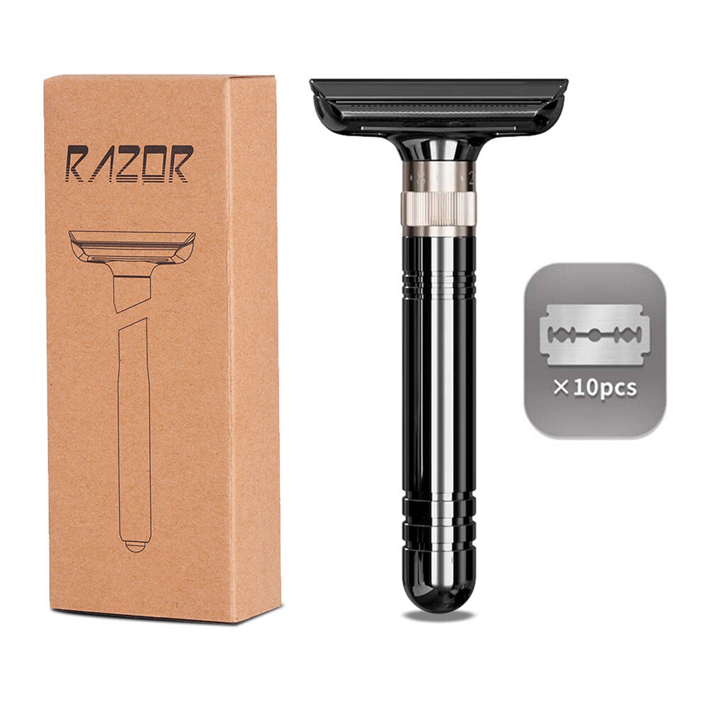 Новая ручная бритва Amazon, старомодный тип роликовой бритвы для мужчин, двусторонний держатель лезвий, металлическая бритва для бритья