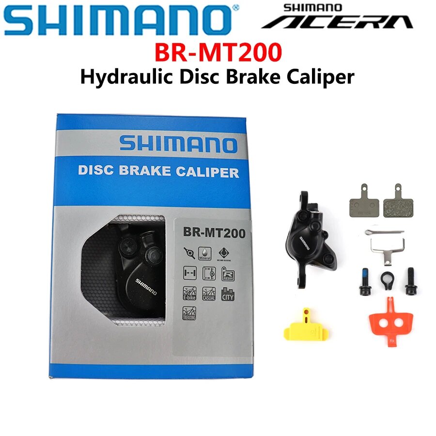 Тормозной суппорт SHIMANO BR MT200, гидравлический дисковый тормоз с резиновыми колодками B01S для горного велосипеда, подлинные товары для велосипеда, Аксессуары для велосипеда