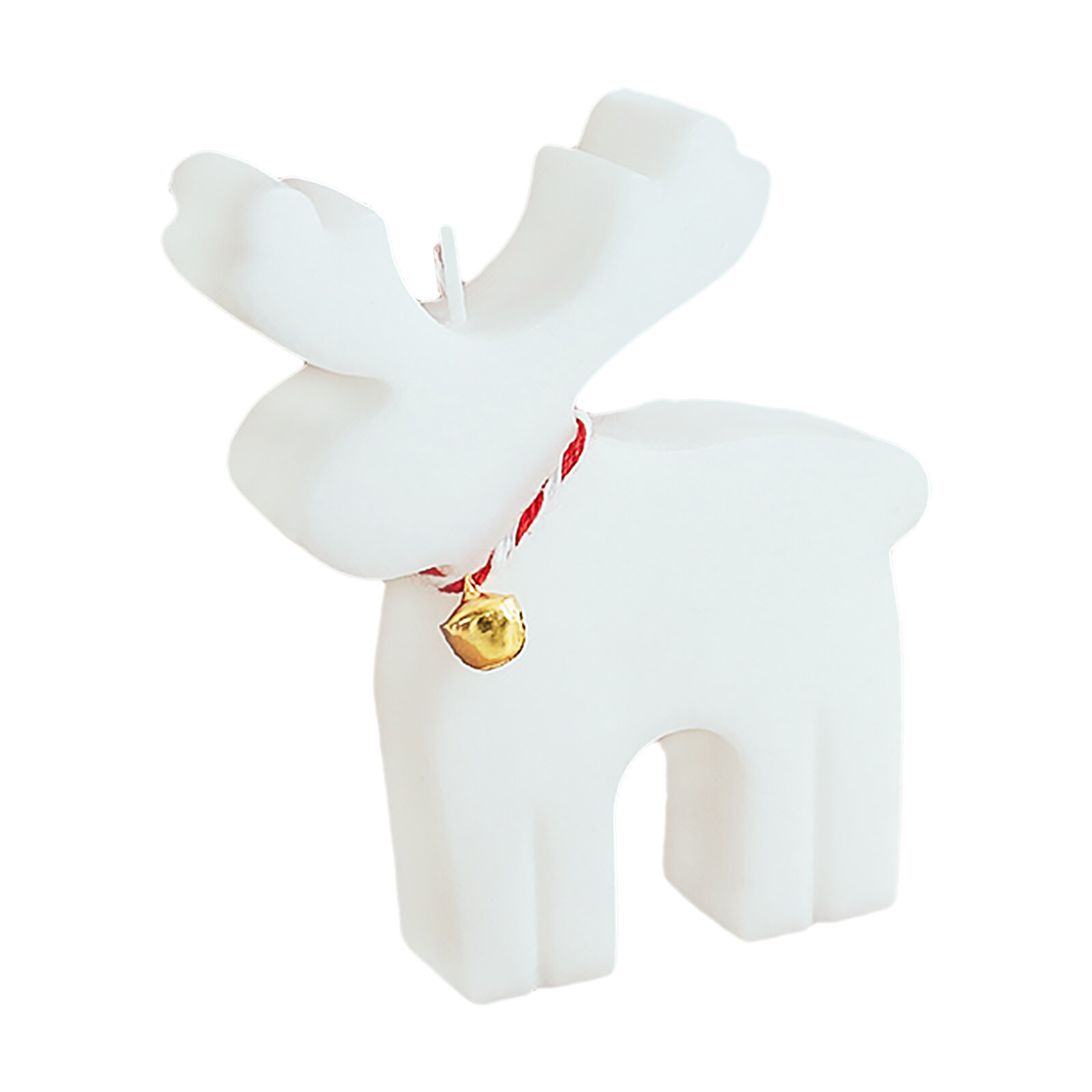 Свечи без дыма в форме лося белого цвета, размер 10.5*9.5*2cm, материал парафин и хлопковый фитиль, время горения 2ч, для Рождества, дома, праздников, упаковка 5*5*11cm, вес 110г, 1 штука, без основания/подставки/подарочной коробки/подстакана