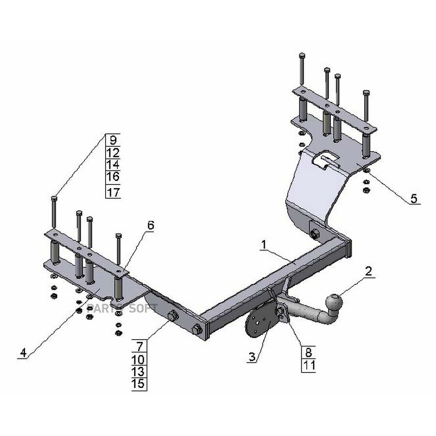 Фаркоп от официального дистрибьютора, AVTOS, артикул HN02