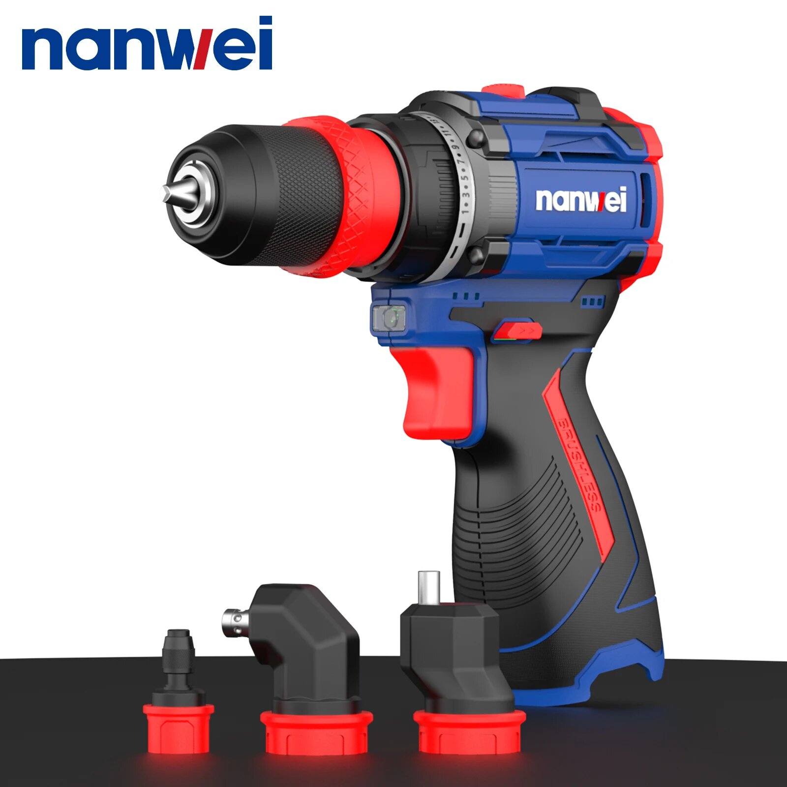 NANWEI Бесщеточная аккумуляторная ударная дрель 50 Нм 4 в 1 No Battery 16v