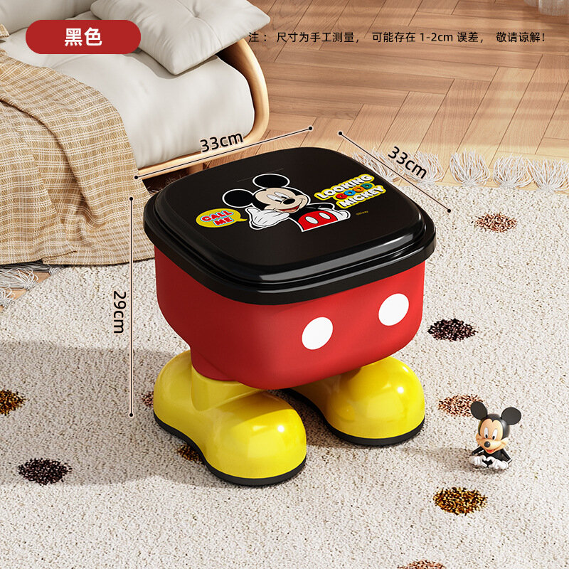 Табурет Микки Мауса для входа в дом, милый мультяшный низкий табурет для детей, табурет для кофейного столика в гостиной, маленький табурет для хранения
