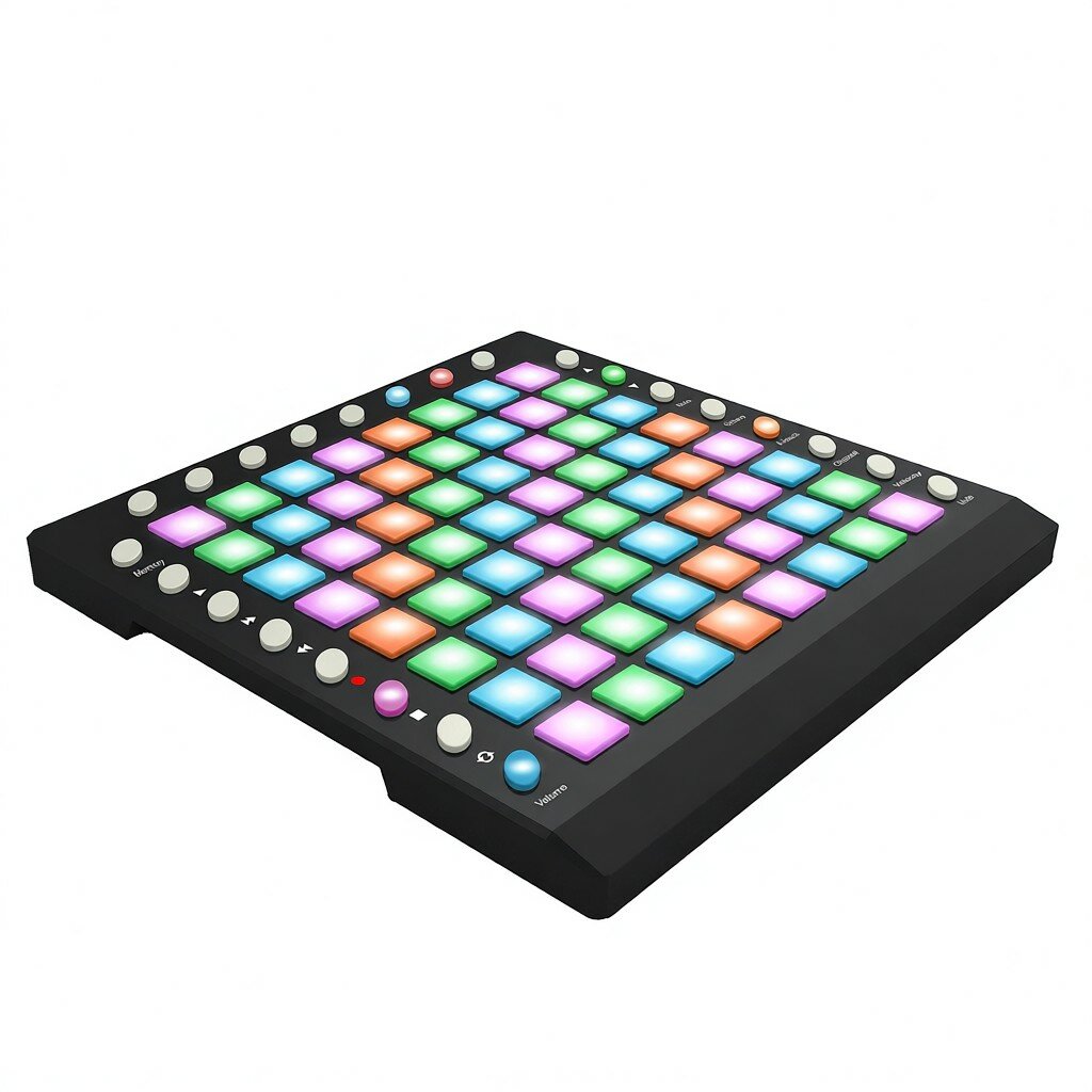 WORLDE ORCA PAD64-A Pro Портативный USB MIDI контроллер барабанных pads 64 RGB подсвеченных pads 24 кнопки встроенный 128MB звуковой модуль с USB кабелем черный пластик DC 5V USB 2.0 Win10/8/7/XP/Vista Mac OSX Android iOS
