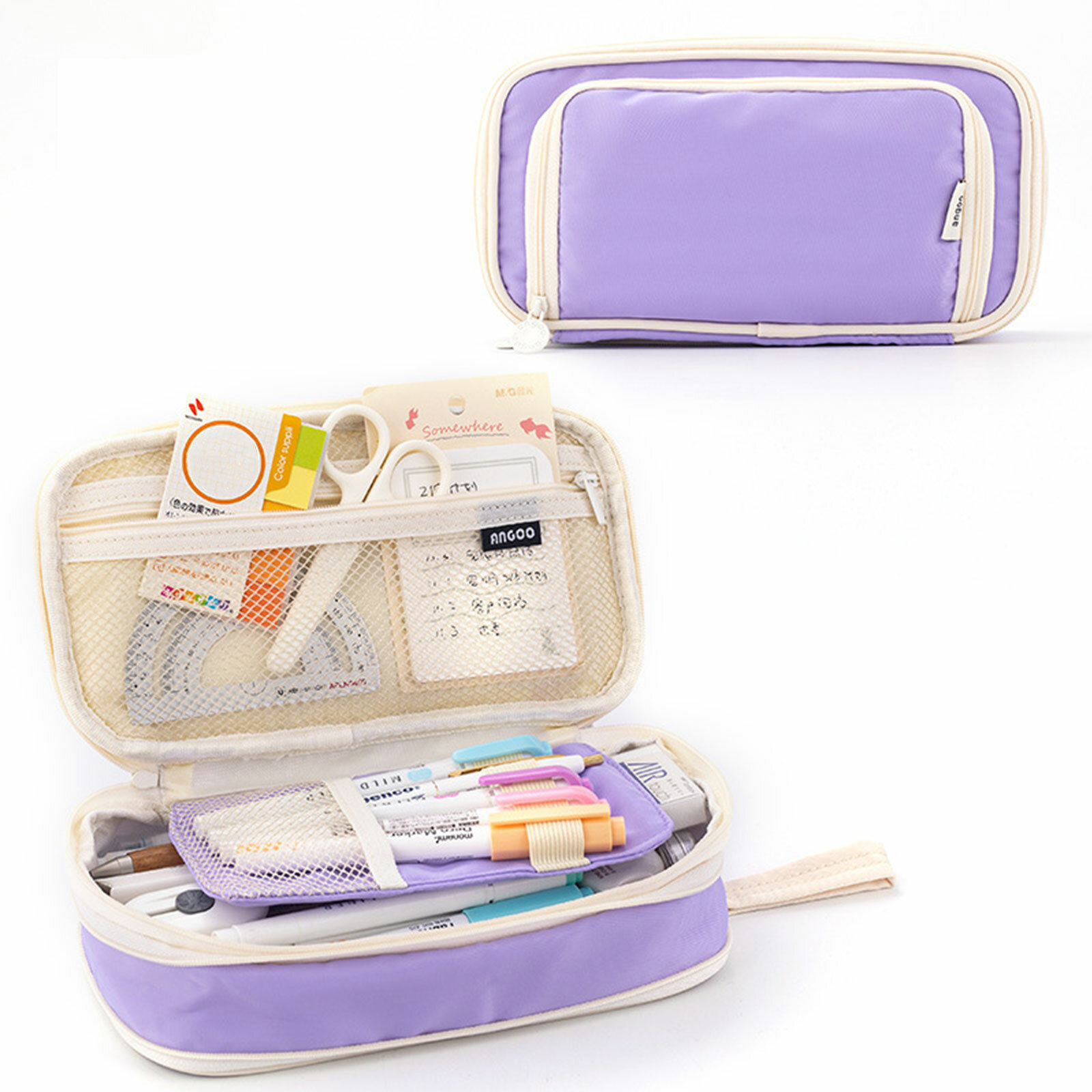 Чехол для карандашей Большой объем Многосекционный Большой футляр для ручек Сумка для ручек Коробка Держатель Органайзер Простое хранение Канцелярские принадлежности Косметика для взрослых мужчин женщин Канцелярские принадлежности для офиса, 5 цветов