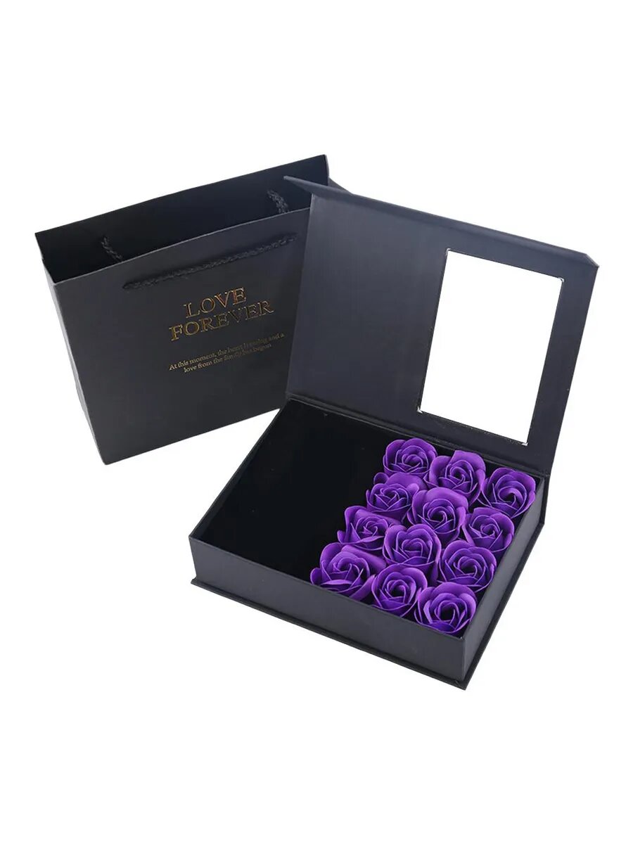 Романтическая коробка с розой, подарок на День влюбленных