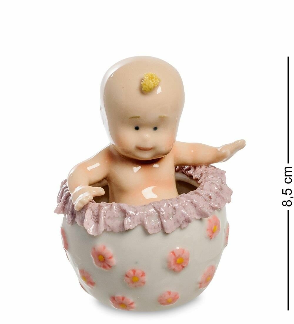 Фигурка настольная Малыш в корзине (Pavone) A2110742 Pavone, Фарфор, в подарок
