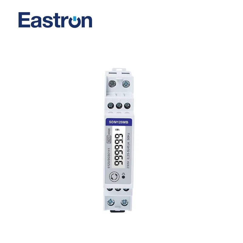 SDM120MB MID, 5(45)A 230 В 50 Гц/60 Гц, однофазный двухпроводной измеритель энергии Din-рейки, С Mbus и импульсным выходом MID