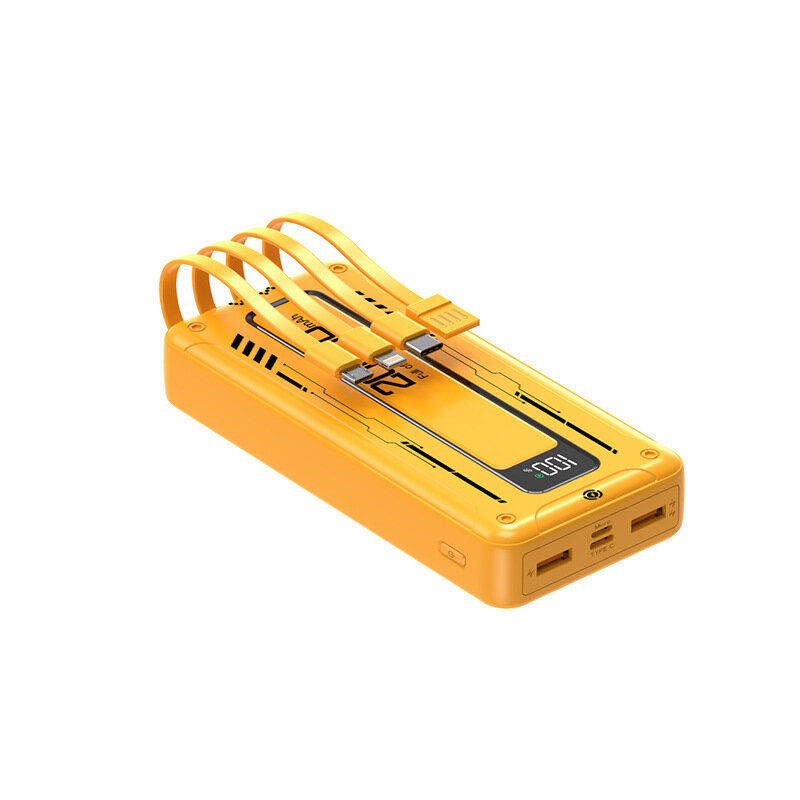 3C сертифицированный Power Bank 20000mAh со встроенным кабелем, супер быстрая зарядка, безопасный для самолета, оптовая продажа, настраиваемый мобильный источник питания