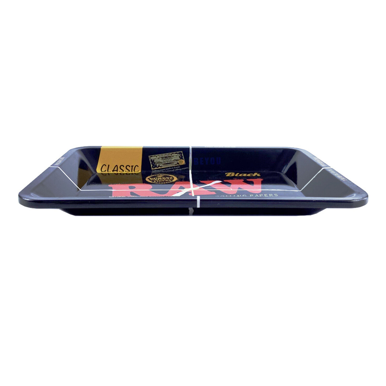 Rolling Tray Double Sided Printing 18x12.5cm Portable Compact Tinplate Material Metal for Cigarette Accessories