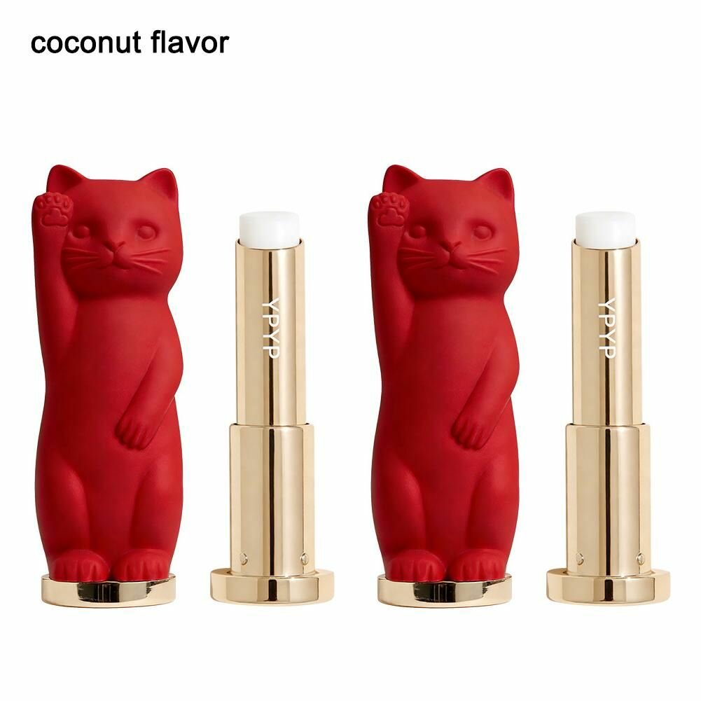 Увлажняющий и противотрещинный бальзам для губ в форме счастливой кошки