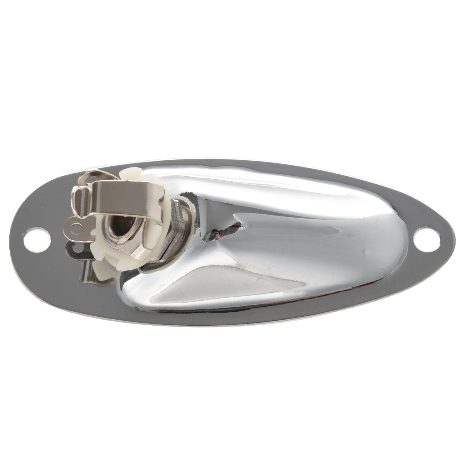 1 шт. Лодка гитарный джек 1/4 дюйма пластина гнездо 6.35 мм хром серебристый