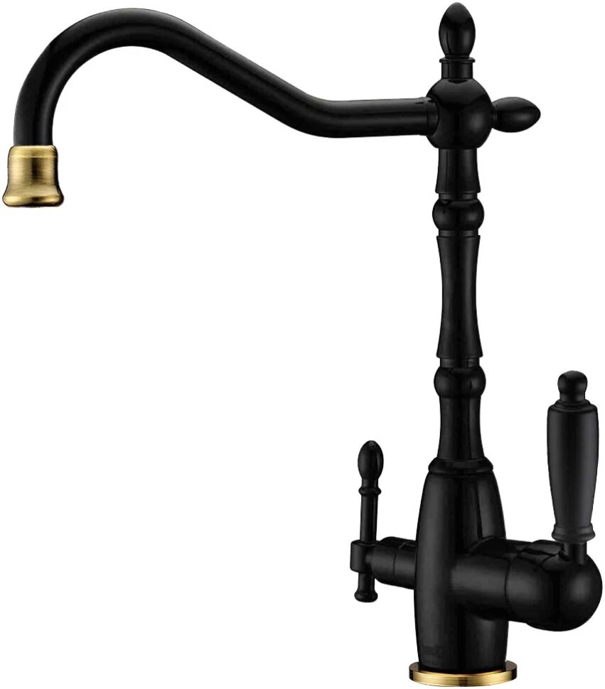 Смеситель для кухни Zorg ZR 312 YF-33 BLACK BRONZE с подключением к фильтру, бронза/черный