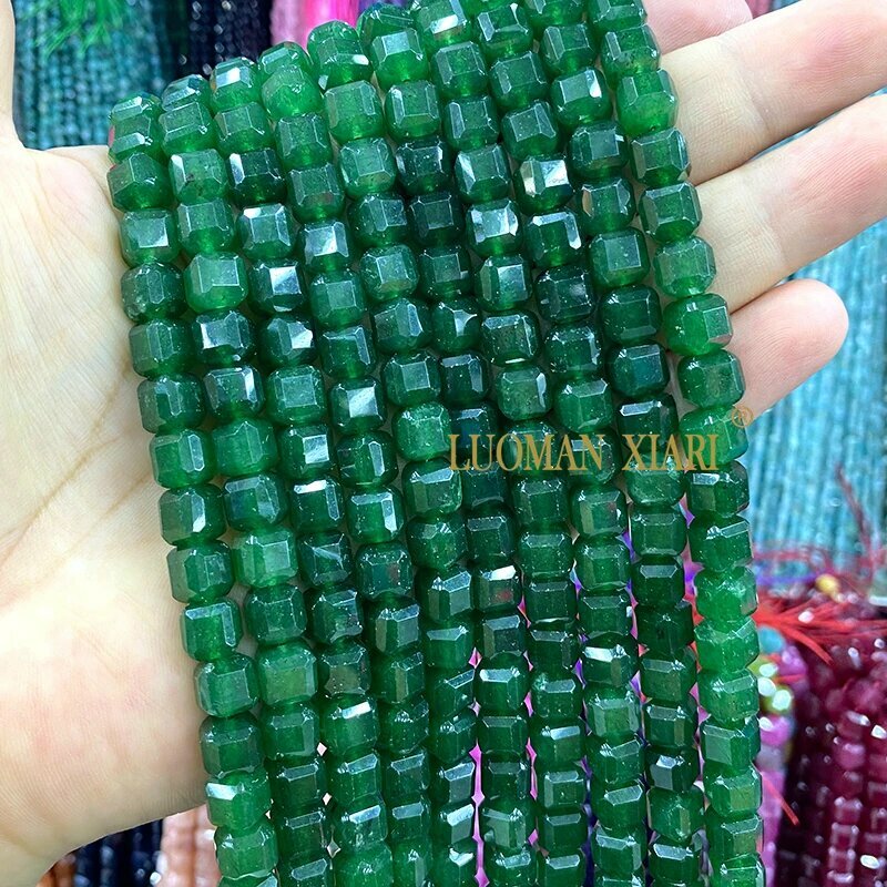 Бусины LUOMAN XIARI халцедон сапфировый синий 10 шт emerald color