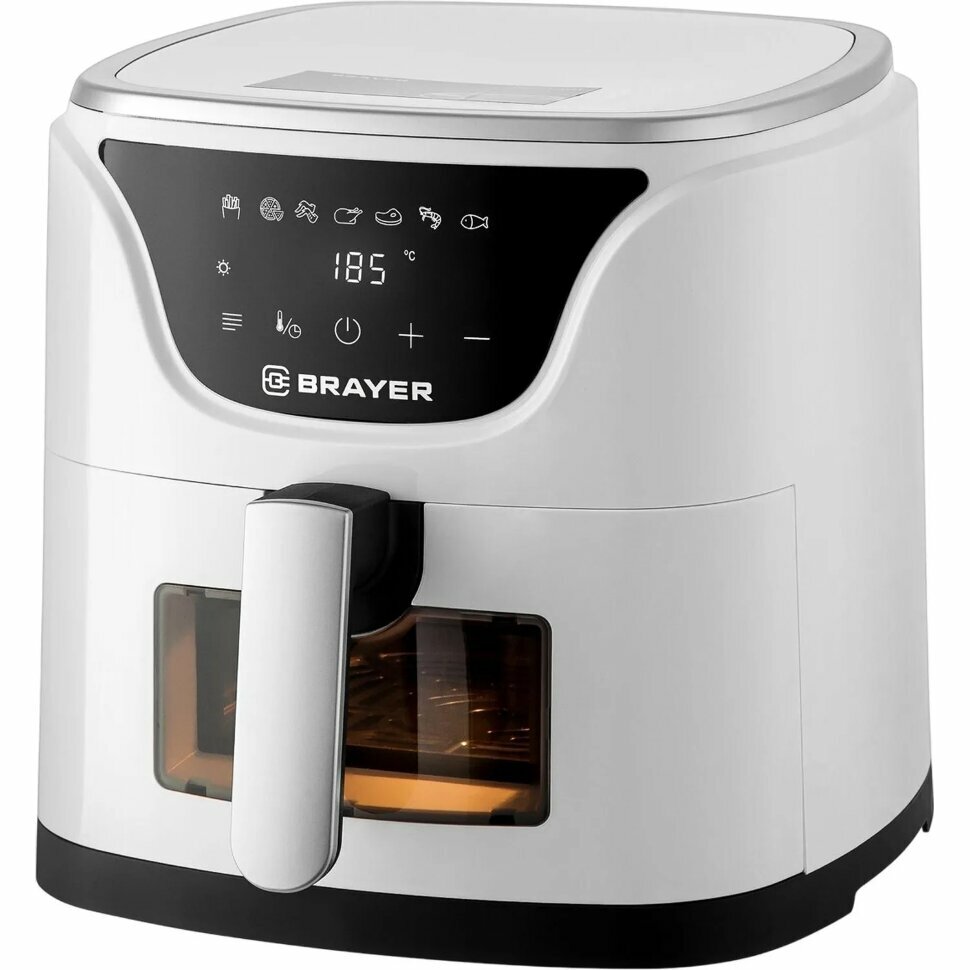 Аэрогриль BRAYER 2036BR-WH,1500Вт,5л, t.200С, съем. реш, тайм, LCD-дисп,7 прогр, 2406535