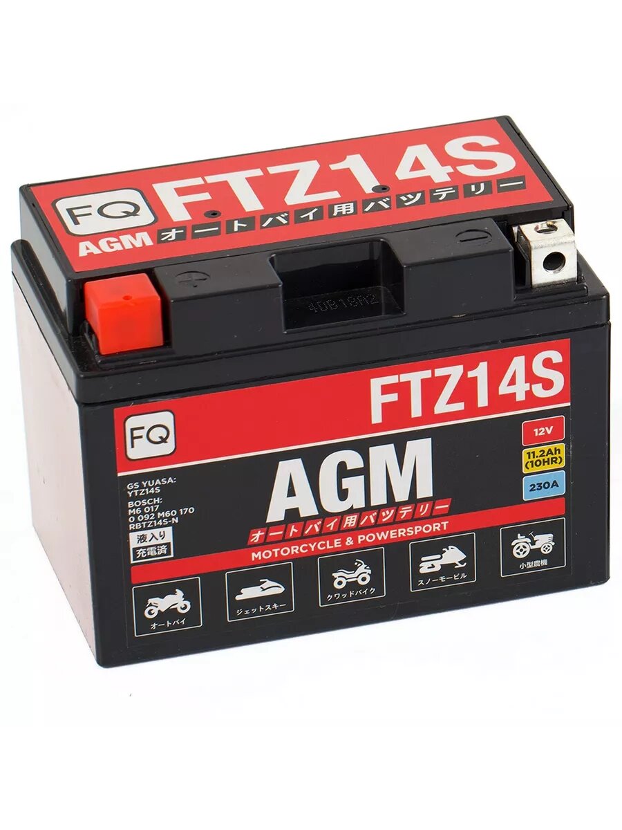 Аккумулятор FQ FTZ14S 12V 11.2Ач 230А 150x87x110 прям. пол.