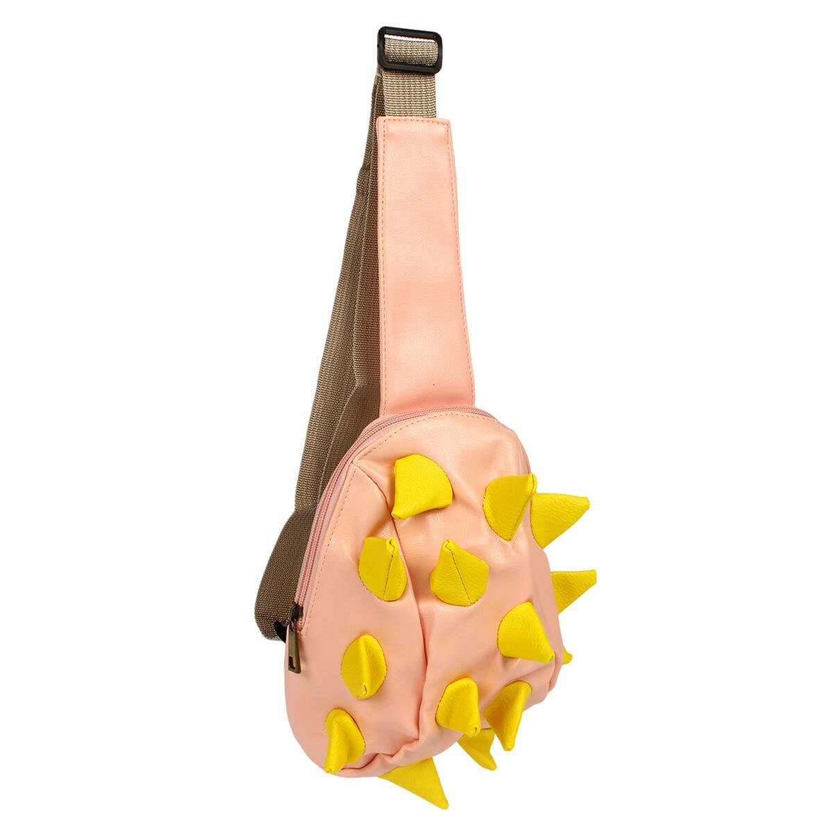 Детский рюкзак с шипами, регулируемые лямки, кожезаменитель, розовый/жёлтый, 23х17,5х10см