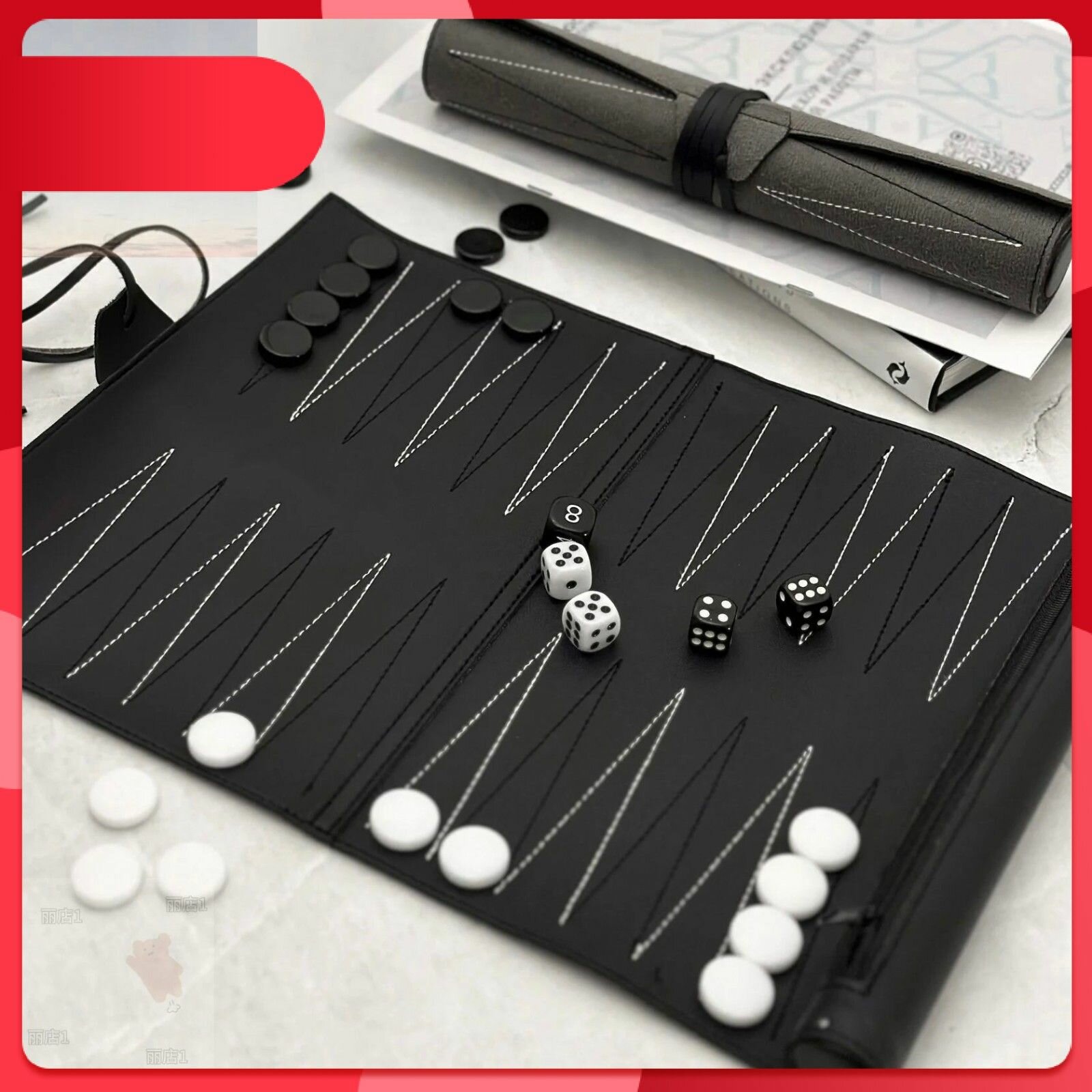 Дорожные кожаные нарды свиток бестселлер