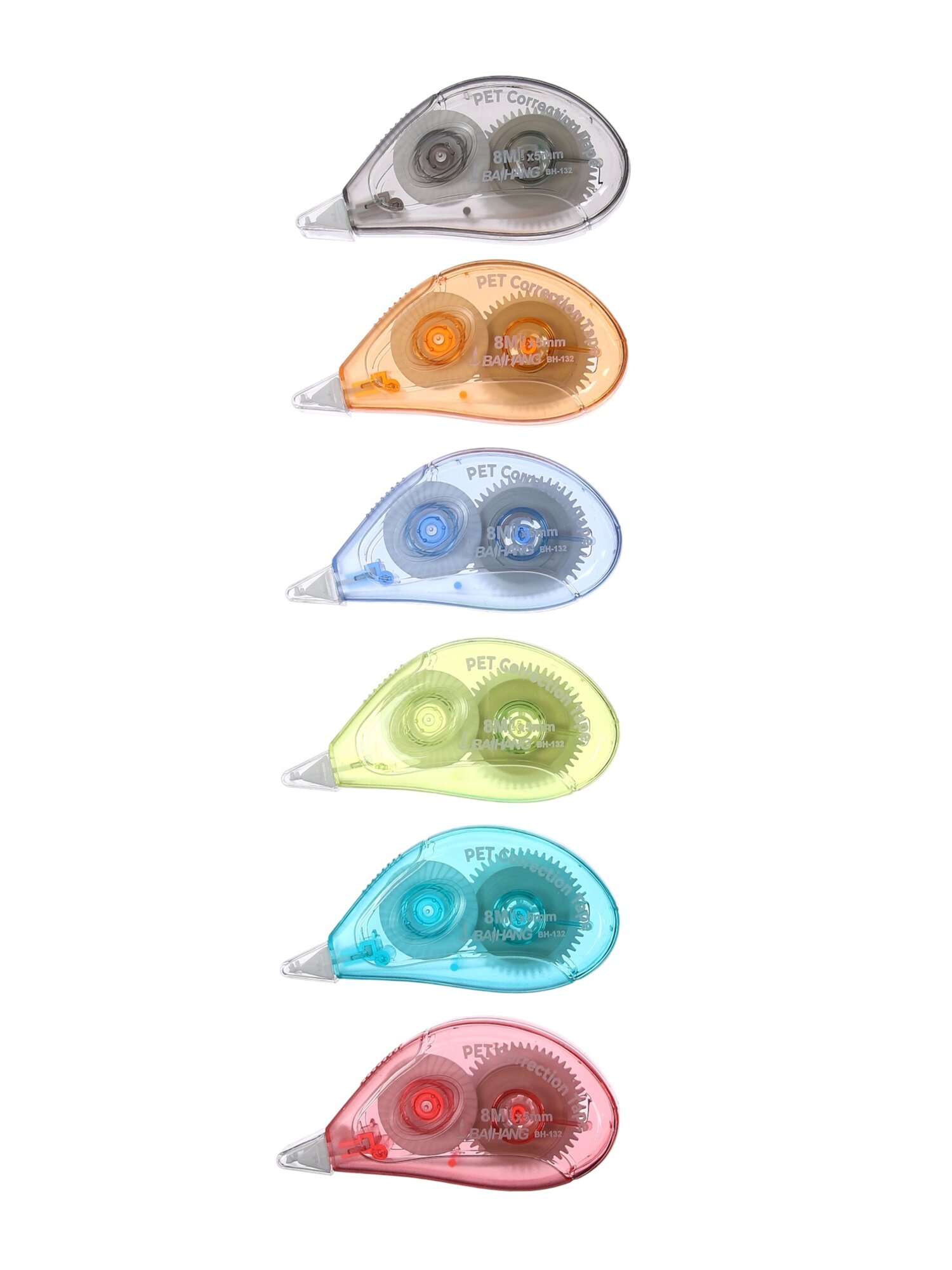 Корректор-лента, набор 6 штук, 8 м×5 мм, в пакете, микс