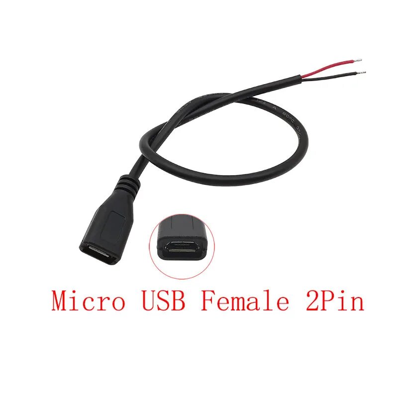 Micro USB/Type C/USB 2.0 A разъем-удлинитель 1M 1Pcs, Micro Female 2Pin
