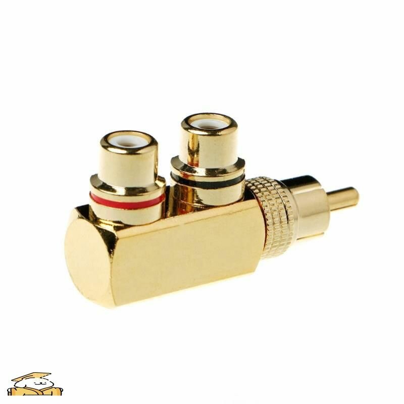 Медь или разветвитель RCA 1 штекер на 2 гнезда AV-адаптера разъема