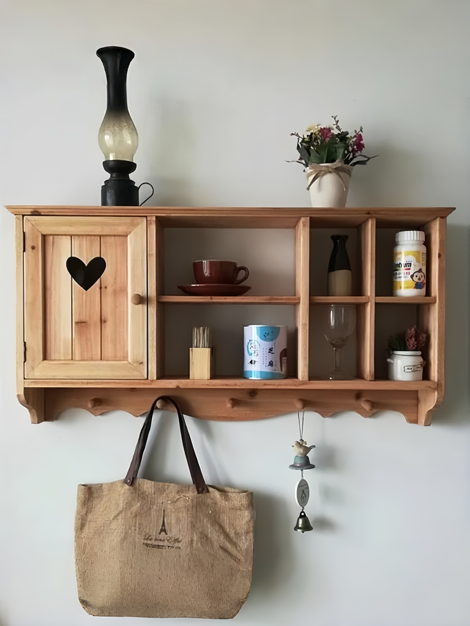 Шкаф навесной Витрина, для ваших коллекций, полка-в ретро стиле, декор в интерьер, 80х16х40 см