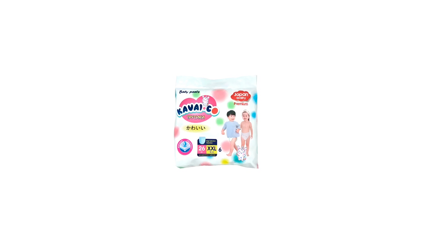 Подгузники-трусики Kavai-Co Baby Pants XXL 15+kg (26 Pcs), 26 штук