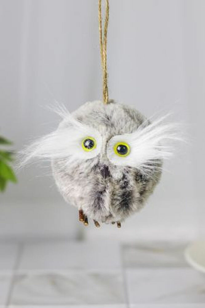 Ёлочная игрушка совёнок недди, искусственный мех, 7 см, Купман Интернешнл (Koopman International) ABJ440360-2