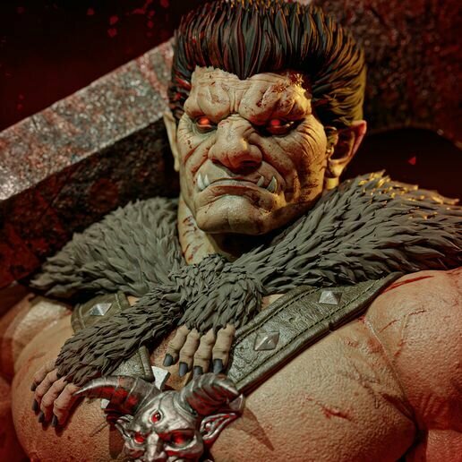 Сборная модель Zodd (Berserk), бюст, 340мм для покраски
