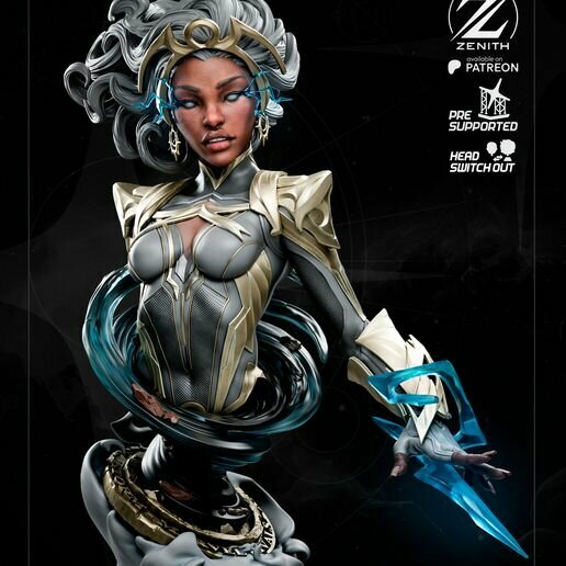 Сборная модель Storm (Marvel), бюст, 239мм для покраски