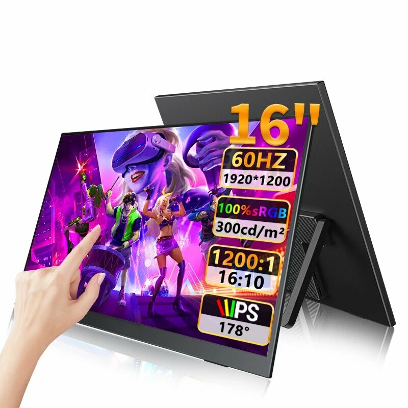 HGFRTEE 16-дюймовый FHD портативный монитор WITH TOUCH