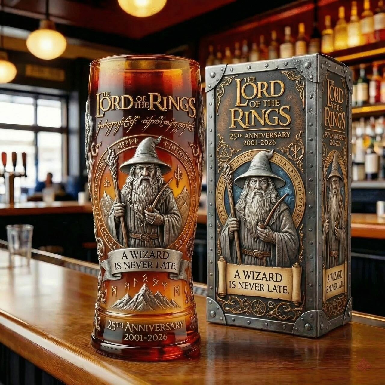 The Lord of the Rings, Пивной бокал "Властелин колец", Волшебник, Пинтовый пивной бокал, Цветное стекло