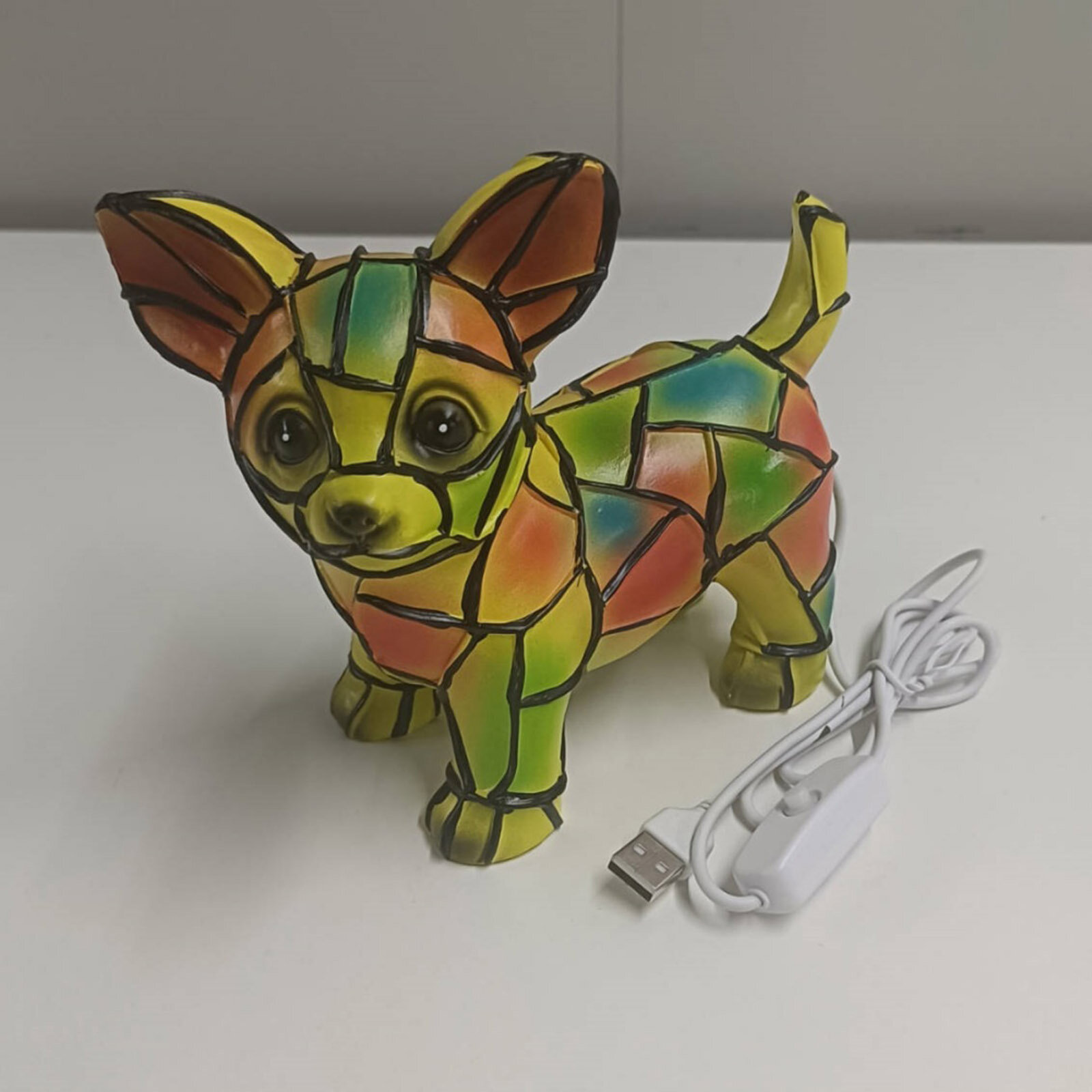 Ночная настольная лампа в виде собачки из смолы с USB-подключением